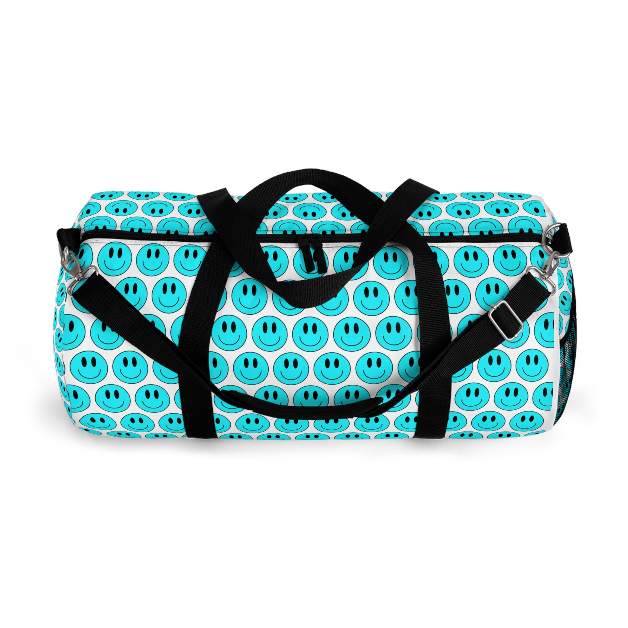Blue Smiley Face Duffle Bag, Travel Bag, Smiley Face Decor Vacation Bag ...
