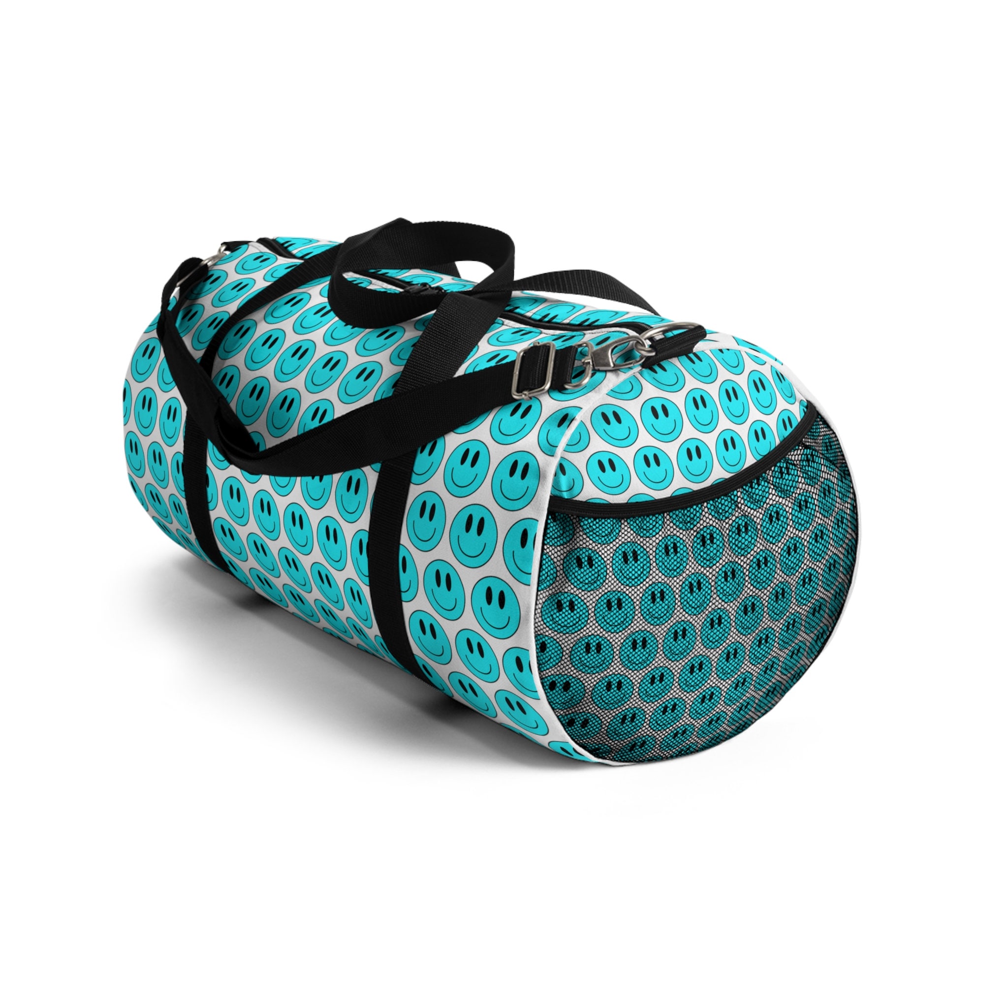 Blue Smiley Face Duffle Bag, Travel Bag, Smiley Face Decor Vacation Bag ...