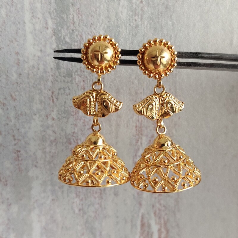 Indian Gold Earrings - Etsy