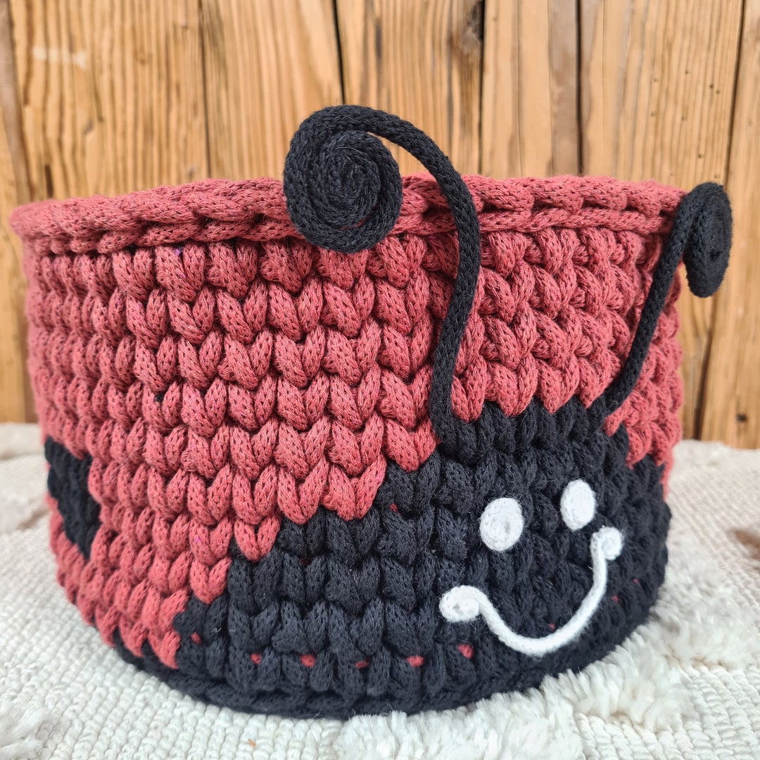 Crochet Basket Ladybug, Decoration & Organizer for the Children's Room ...