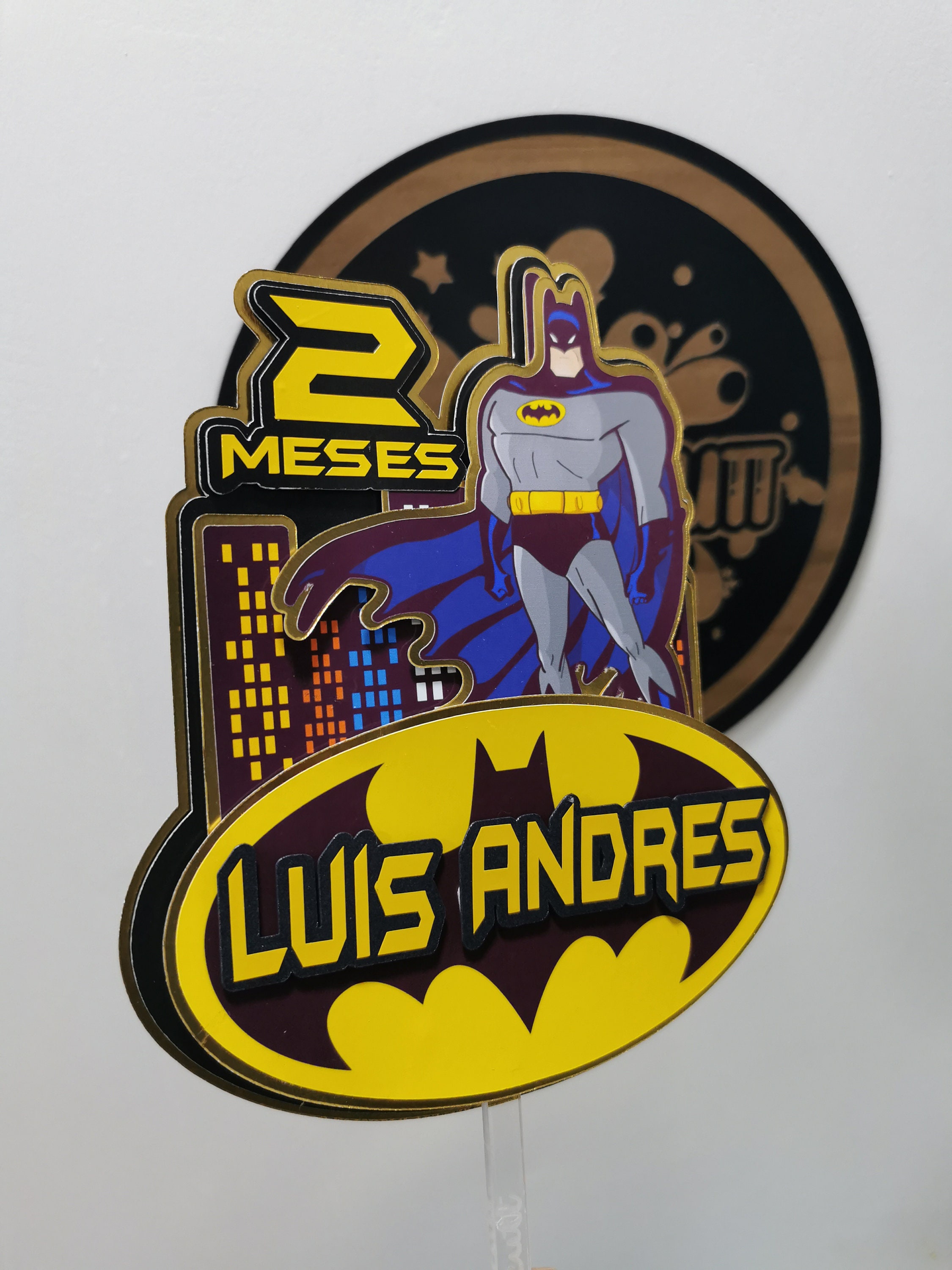 Custom Name Bat Man Inspired Cake Topper Cake Topper Customized Topper ...