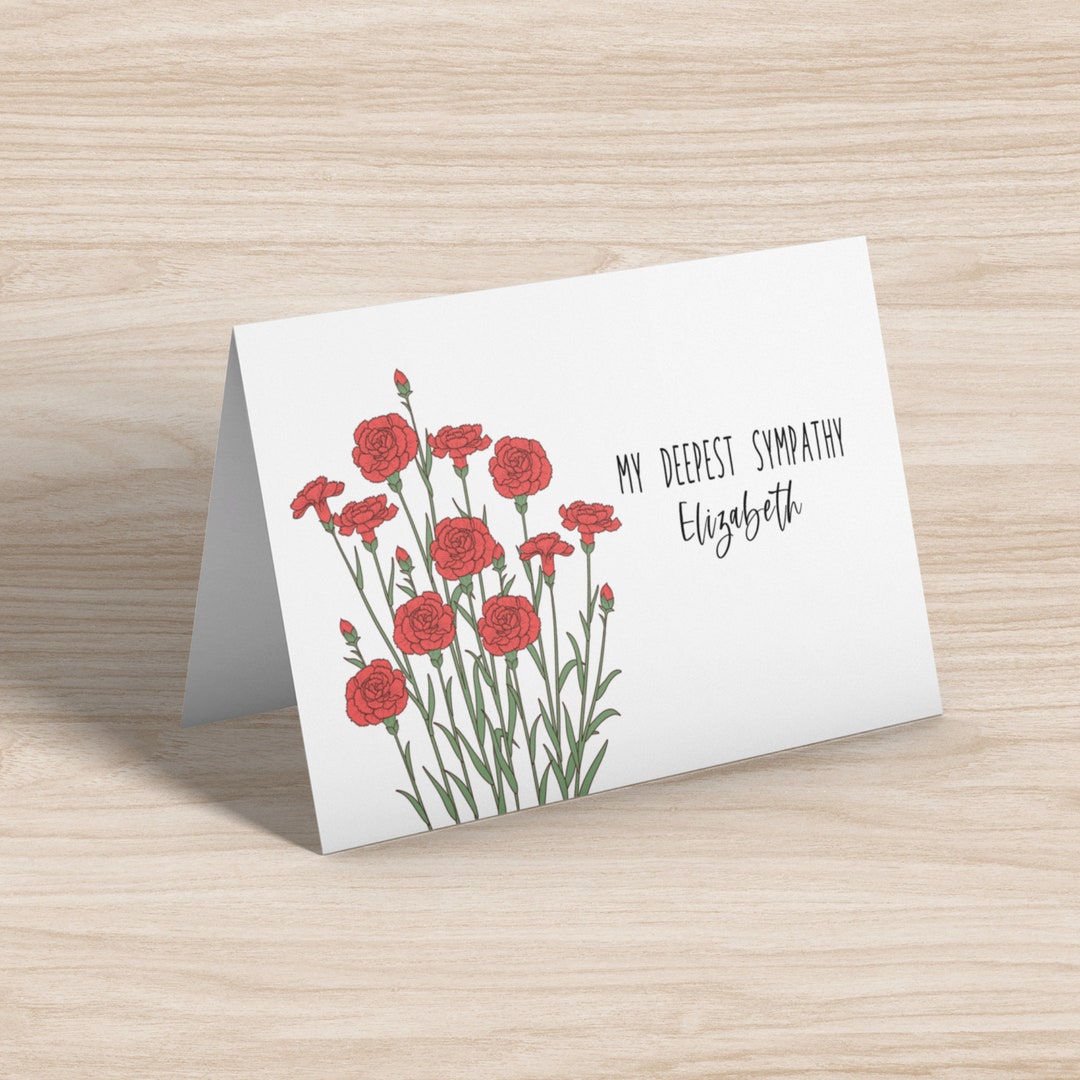 Personalized Sympathy Card, Bereavement Card, Condolence Card, With ...