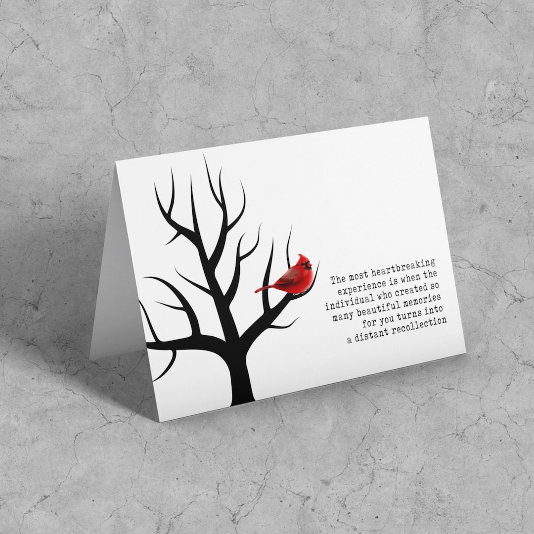 Cardinal Bird Sympathy Card, Bereavement Card, Condolence Card, With ...