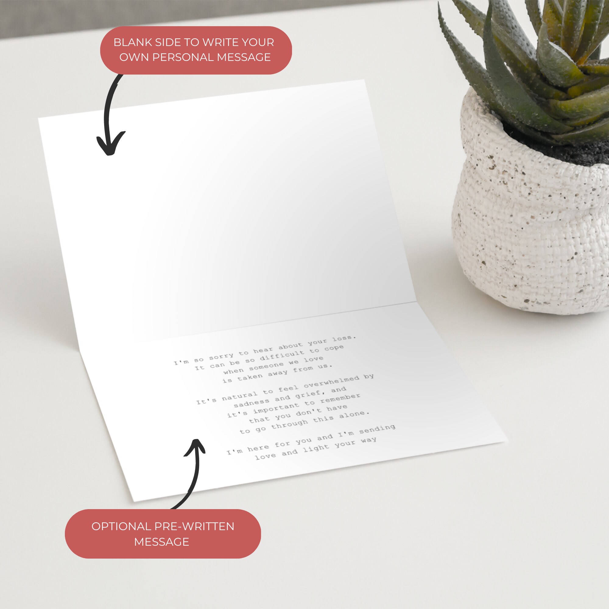 Personalized Sympathy Card, Bereavement Card, Condolence Card, With ...