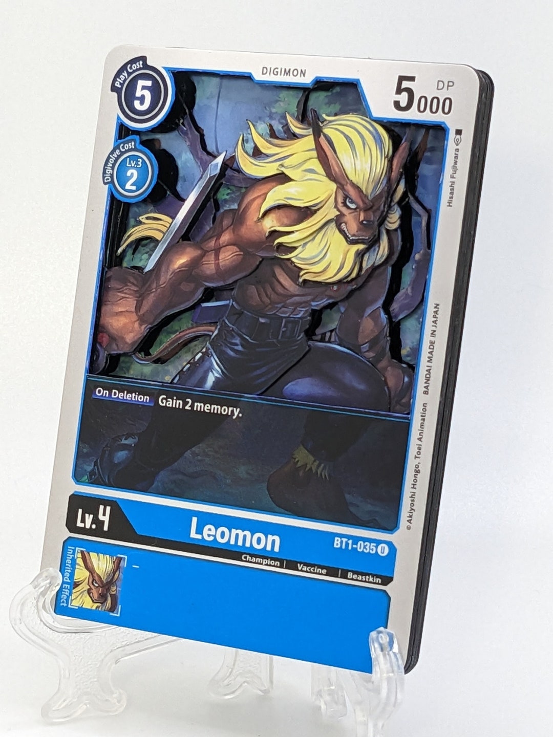 DIGIMON Leomon 3D Shadowbox Art Card Handmade One of a Kind - Etsy