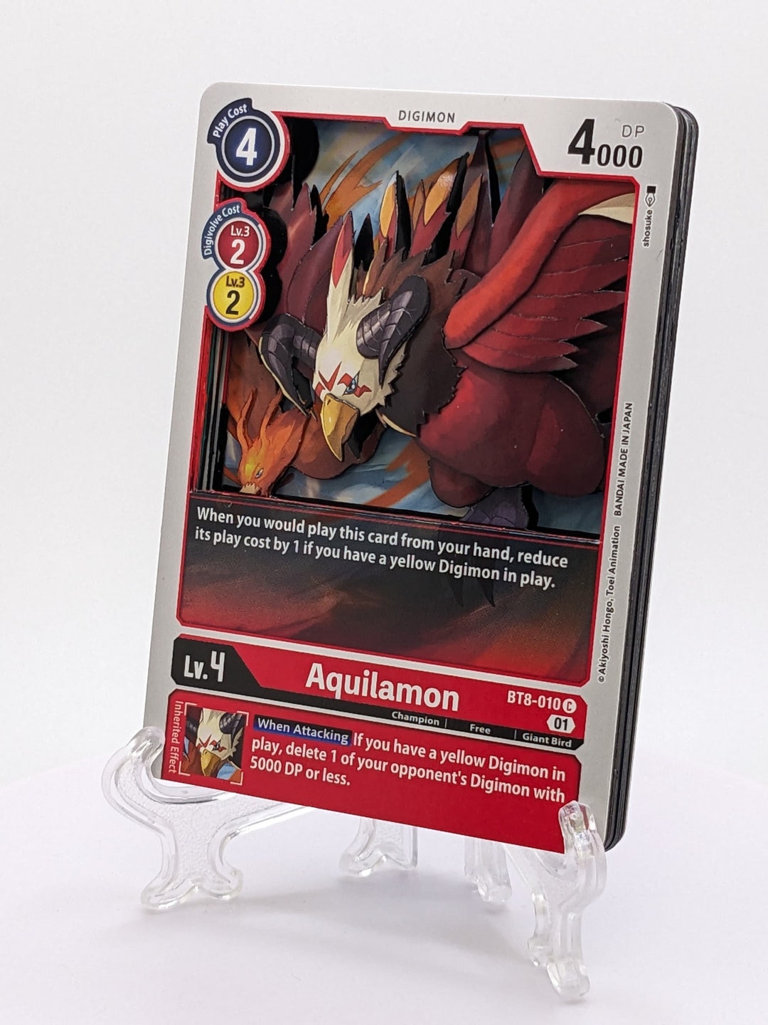 DIGIMON Aquilamon 3D Shadowbox Art Card Handmade One of a - Etsy