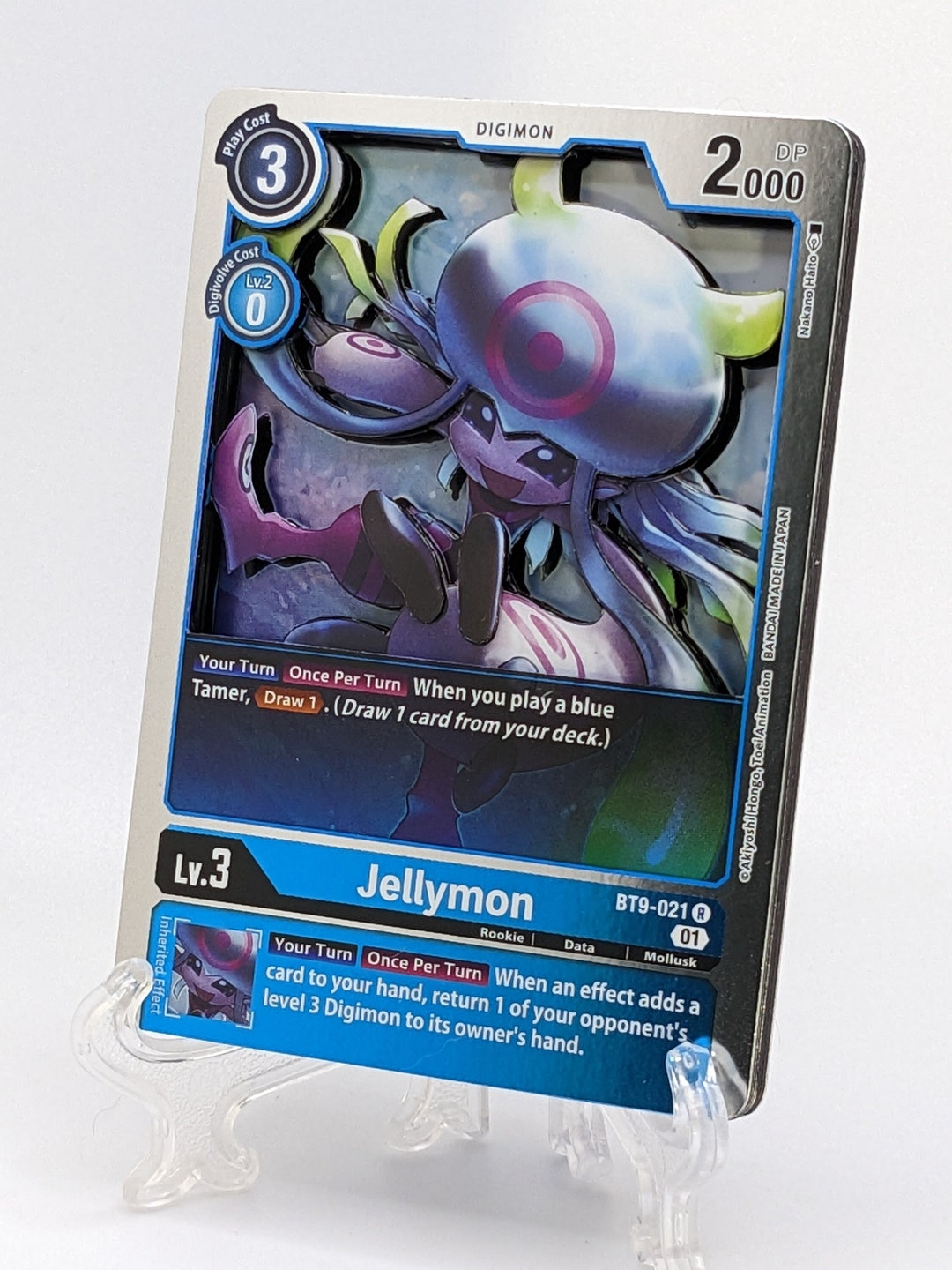 DIGIMON Jellymon 3D Shadowbox Art Card Handmade, One of a Kind Trading ...