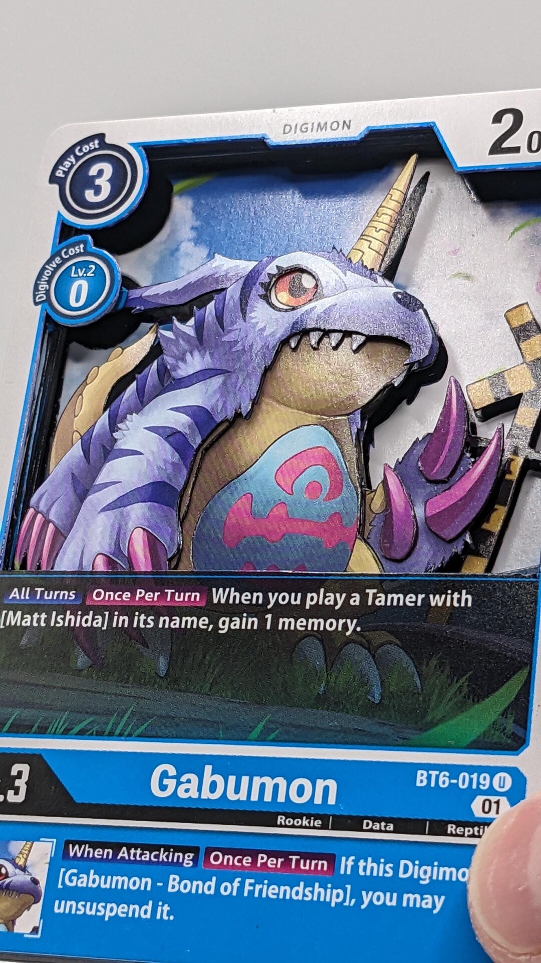 GABUMON Digimon 3D Shadowbox Art Card Handmade, One of a Kind Trading ...