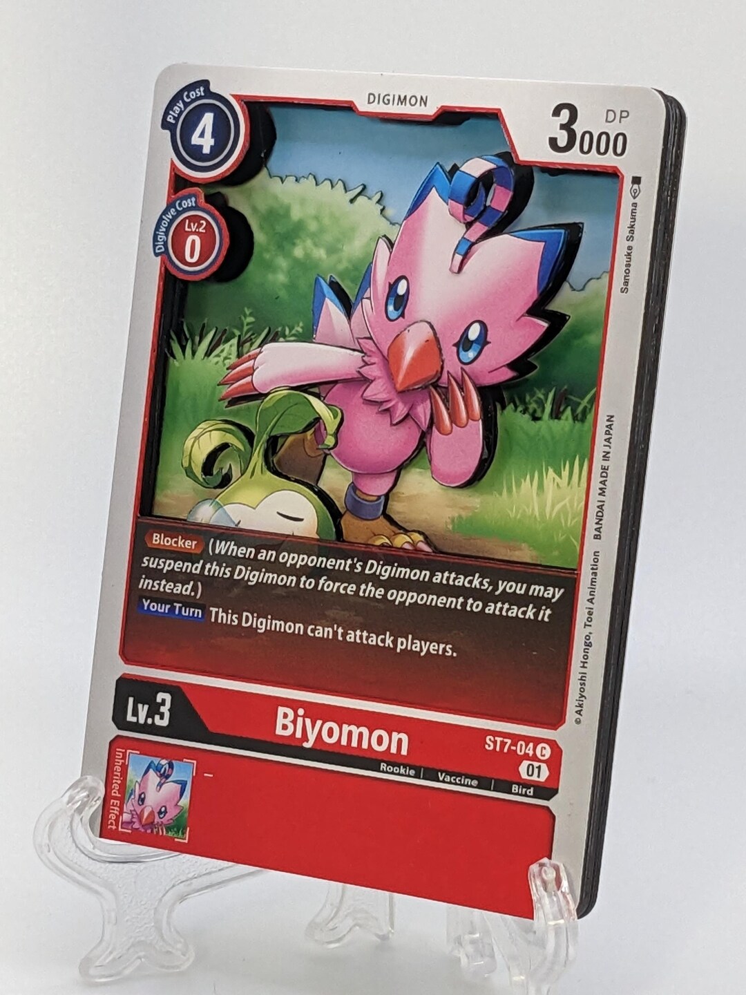 BIYOMON Ft Tanemon Digimon 3D Shadowbox Art Card | Handmade, One of a ...
