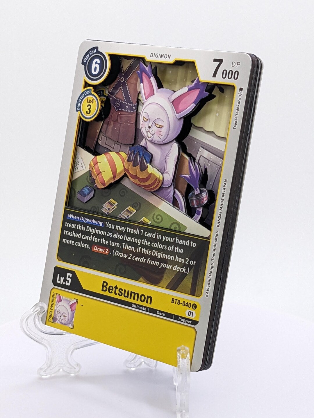 BETSUMON Digimon 3D Shadowbox Art Card Handmade, One of a Kind Trading ...