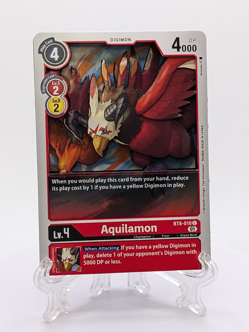 DIGIMON Aquilamon 3D Shadowbox Art Card | Handmade, One of a Kind ...