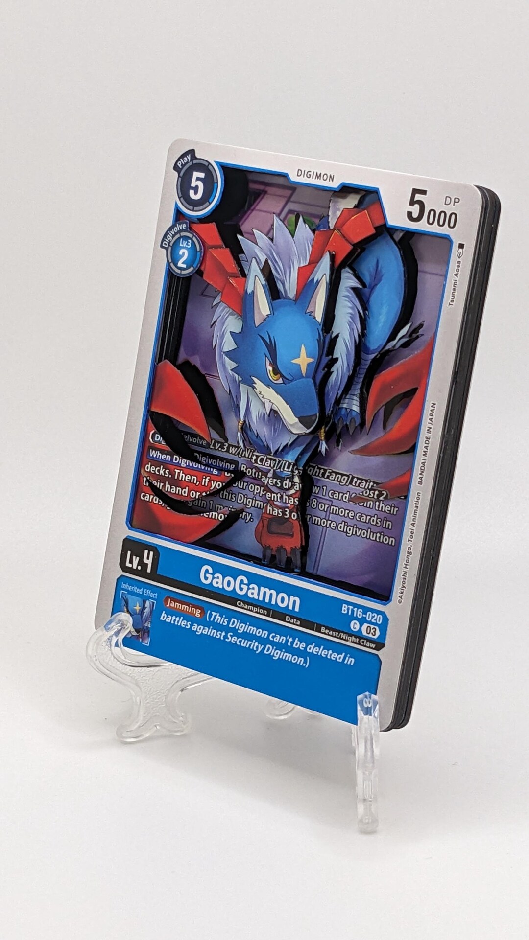GAOGAMON Digimon 3D Shadowbox Art Card | Handmade, One of a Kind ...