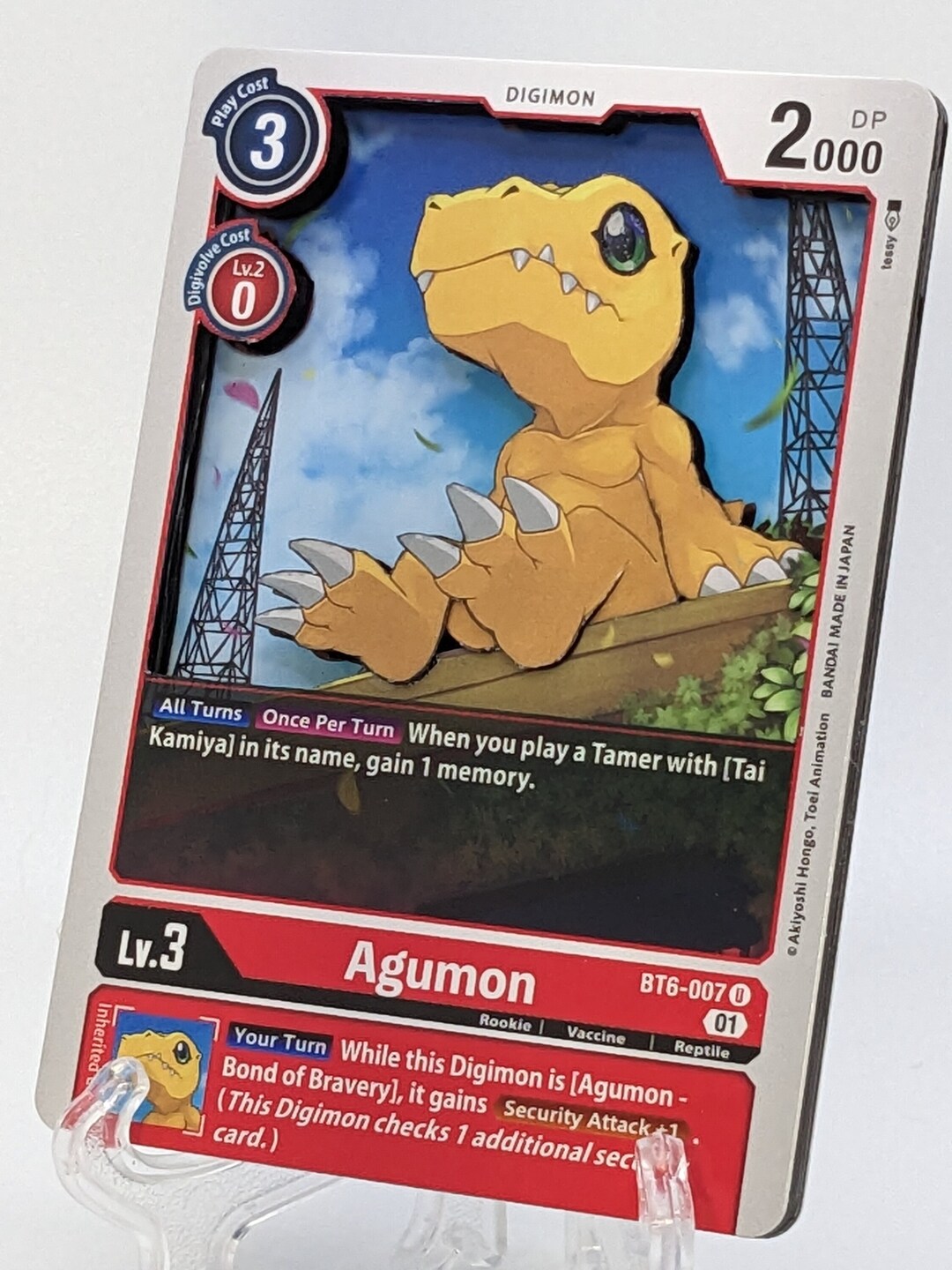 AGUMON Digimon 3D Shadowbox Art Card | BT6-007 | Handmade, One of a ...