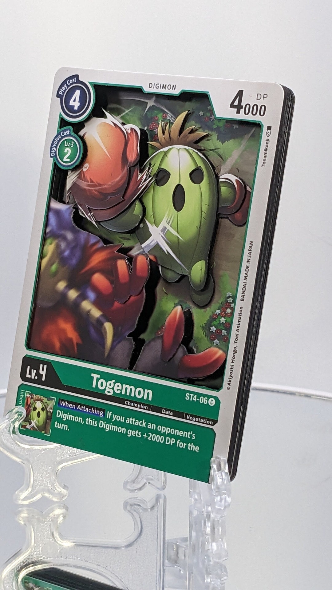 DIGIMON Togemon 3D Shadowbox Art Card | Handmade, One of a Kind Trading ...