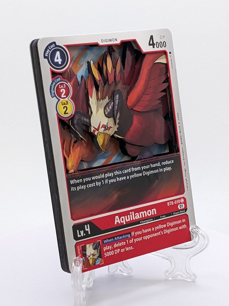 DIGIMON Aquilamon 3D Shadowbox Art Card | Handmade, One of a Kind ...