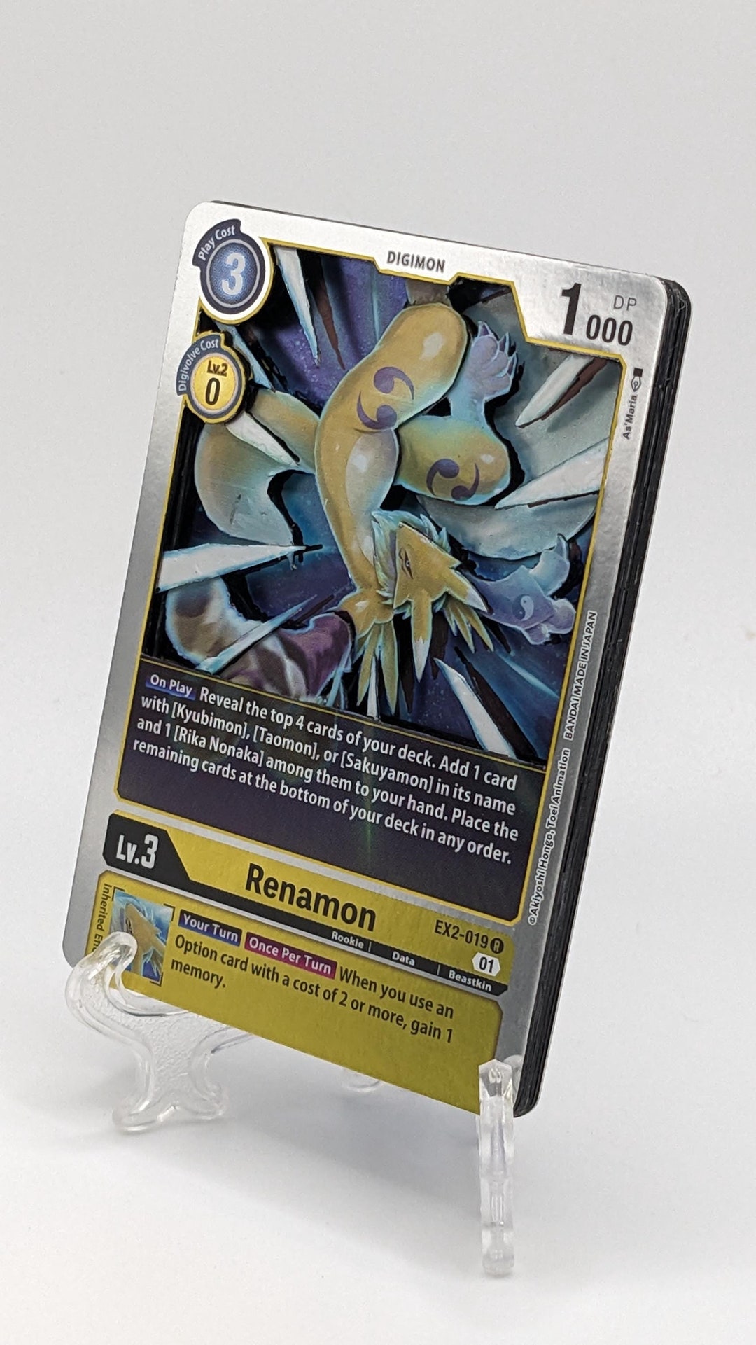 RENAMON Digimon 3D Shadowbox Art Card Handmade, One of a Kind Trading ...