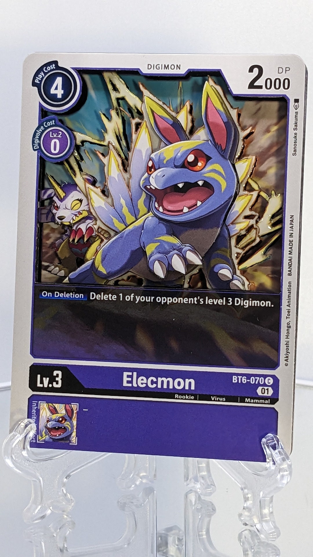 DIGIMON Elecmon 3D Shadowbox Art Card Handmade, One of a Kind Trading ...