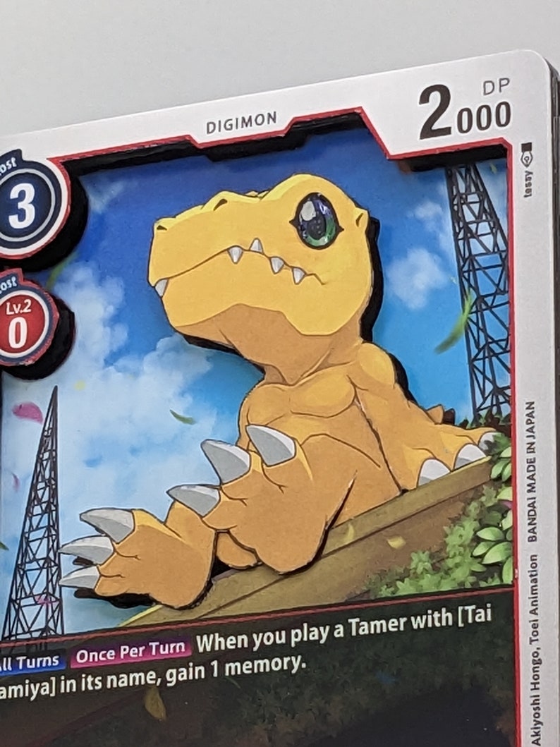 AGUMON Digimon 3D Shadowbox Art Card | BT6-007 | Handmade, One of a ...