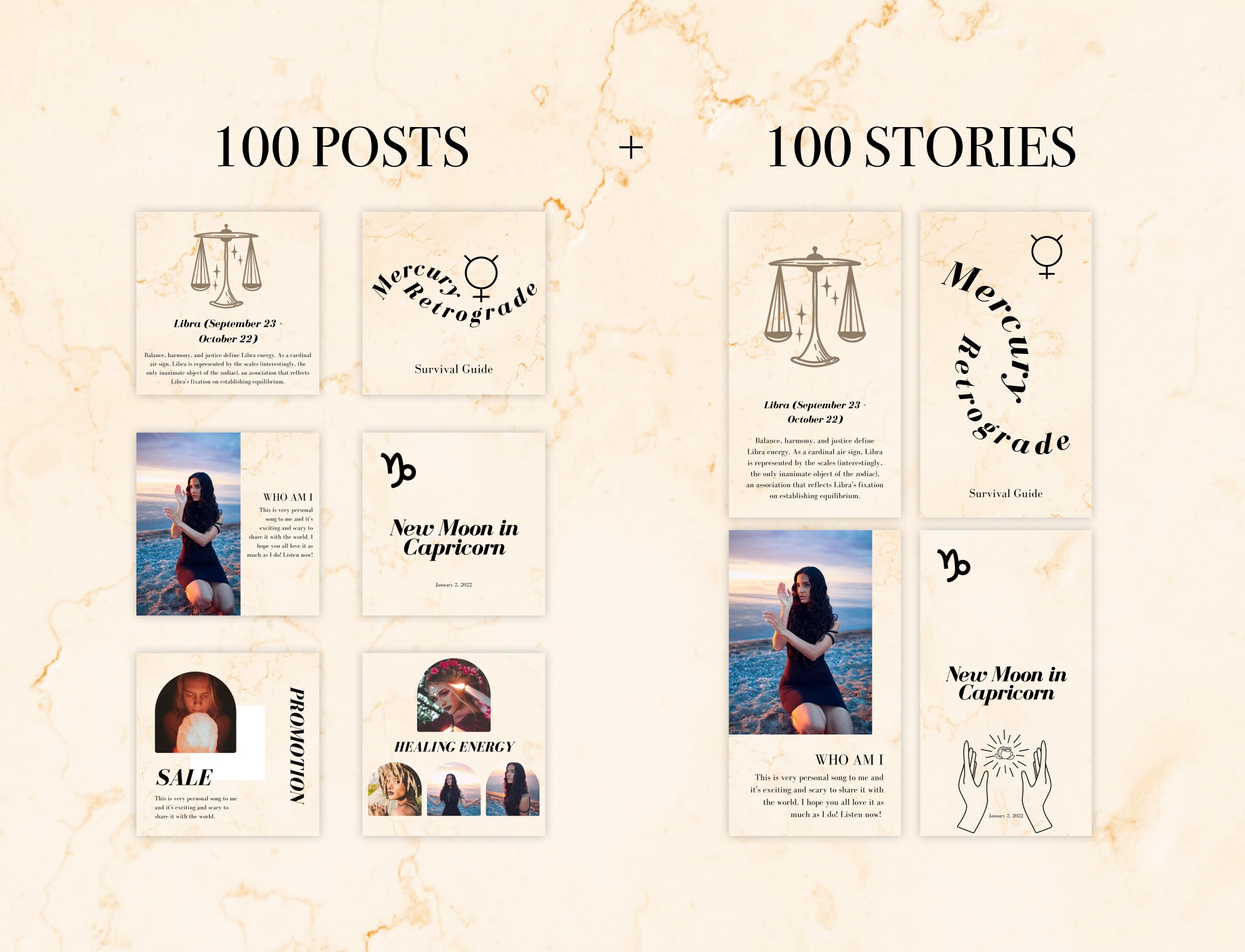 Spiritual Instagram Templates for Canva, Editable Social Media Posts ...
