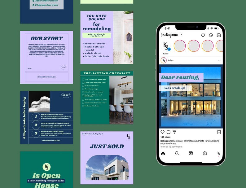40 Real Estate Instagram Post Templates for Canva, Real Estate ...