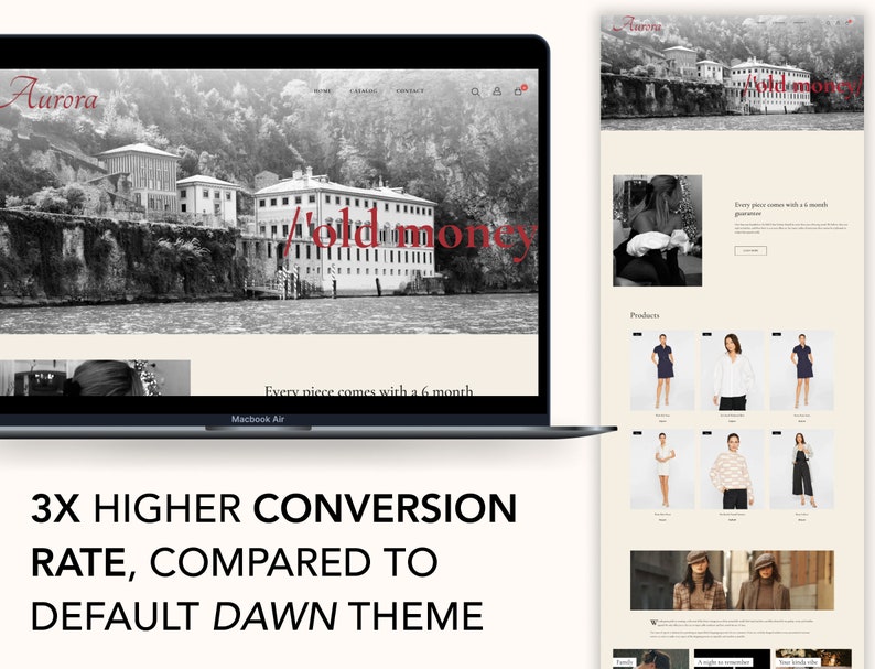 Old Money Shopify Theme, Ecommerce Branding, Shopify 2.0 Theme Website ...