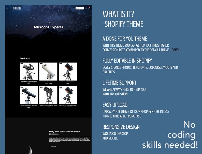 Space Shopify Theme, Ecommerce Branding, Shopify 2.0 Theme Website ...