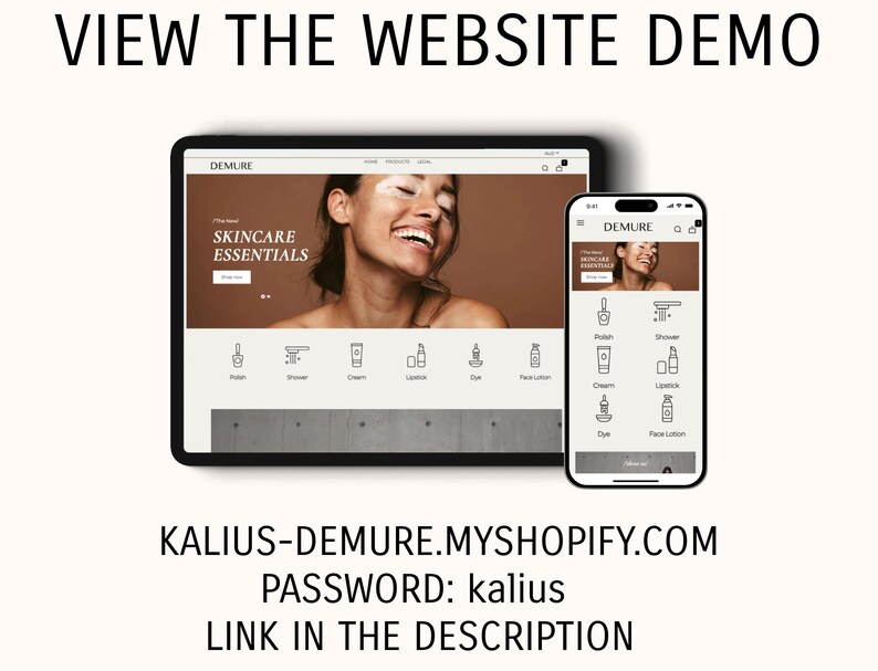 Shopify Theme for Skincare Brand Demure, Skincare Ecommerce Branding ...