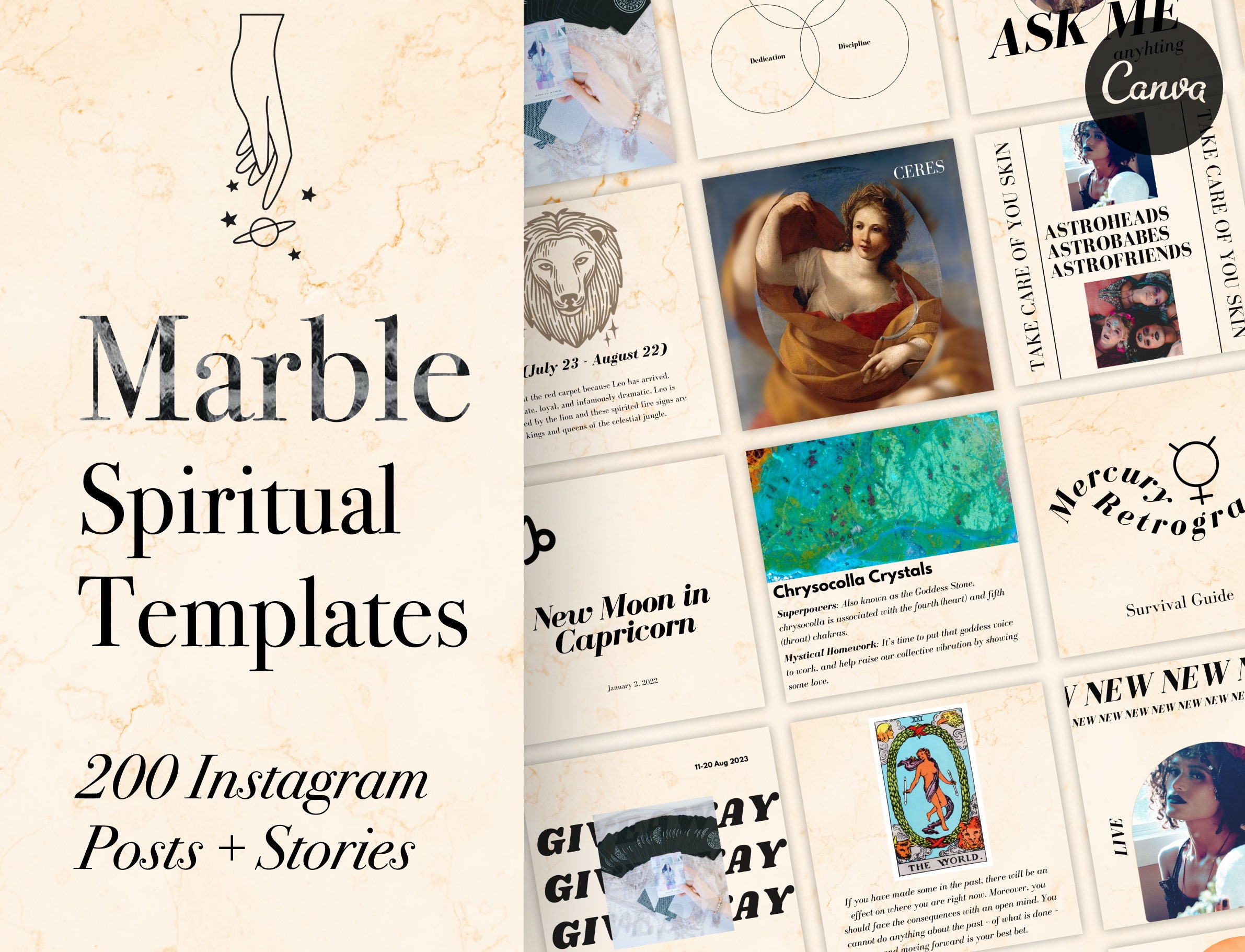 Spiritual Instagram Templates for Canva, Editable Social Media Posts ...