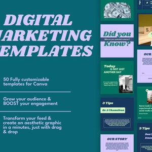 50 Social Media Posts for Digital Marketing Agency, Instagram Post and ...