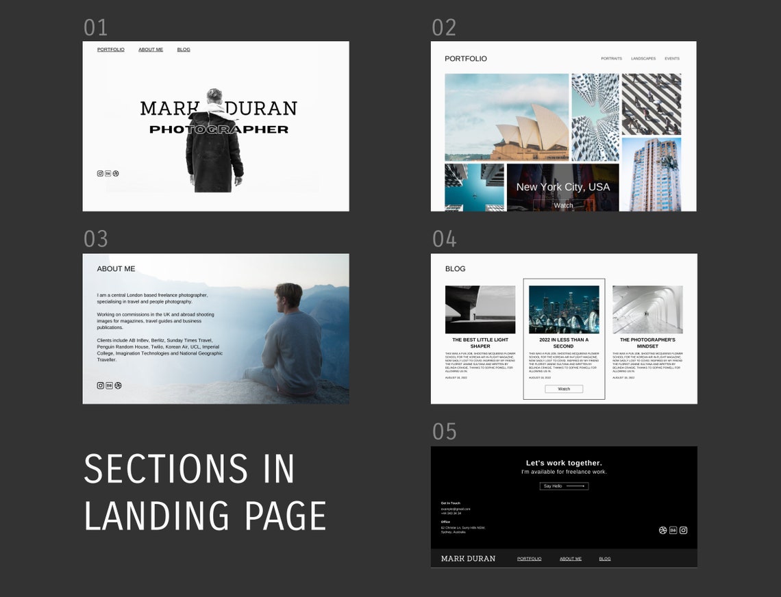 Canva Website Template, Photography Website Theme, Landing Page ...