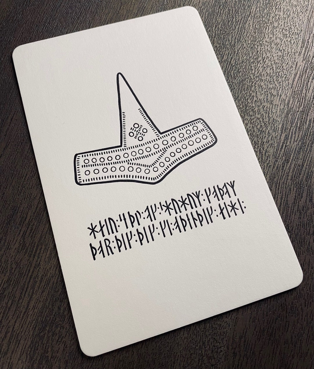 Odin & Thor Hammer Rune Greeting Postcard (letterpress, Usa-made) - Etsy