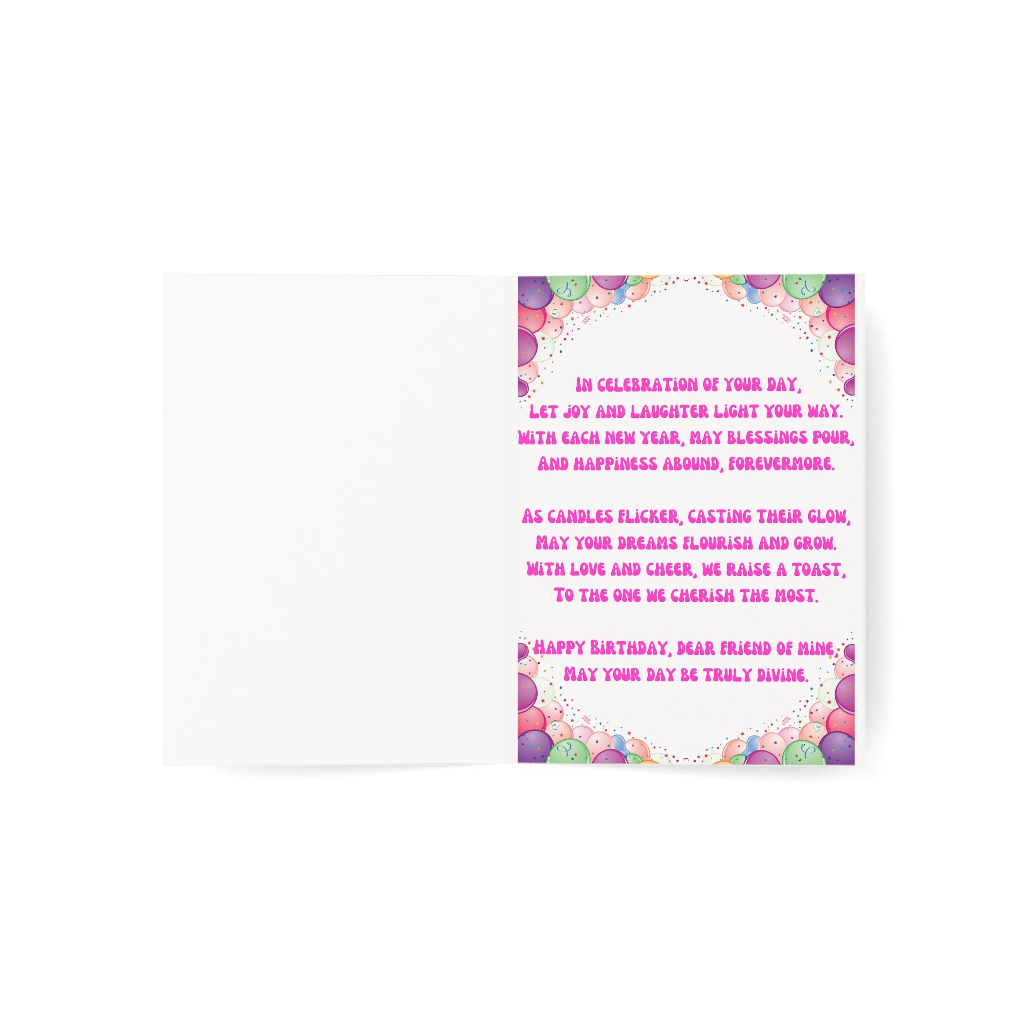 Happy Birthday Greeting Card Poem - Etsy