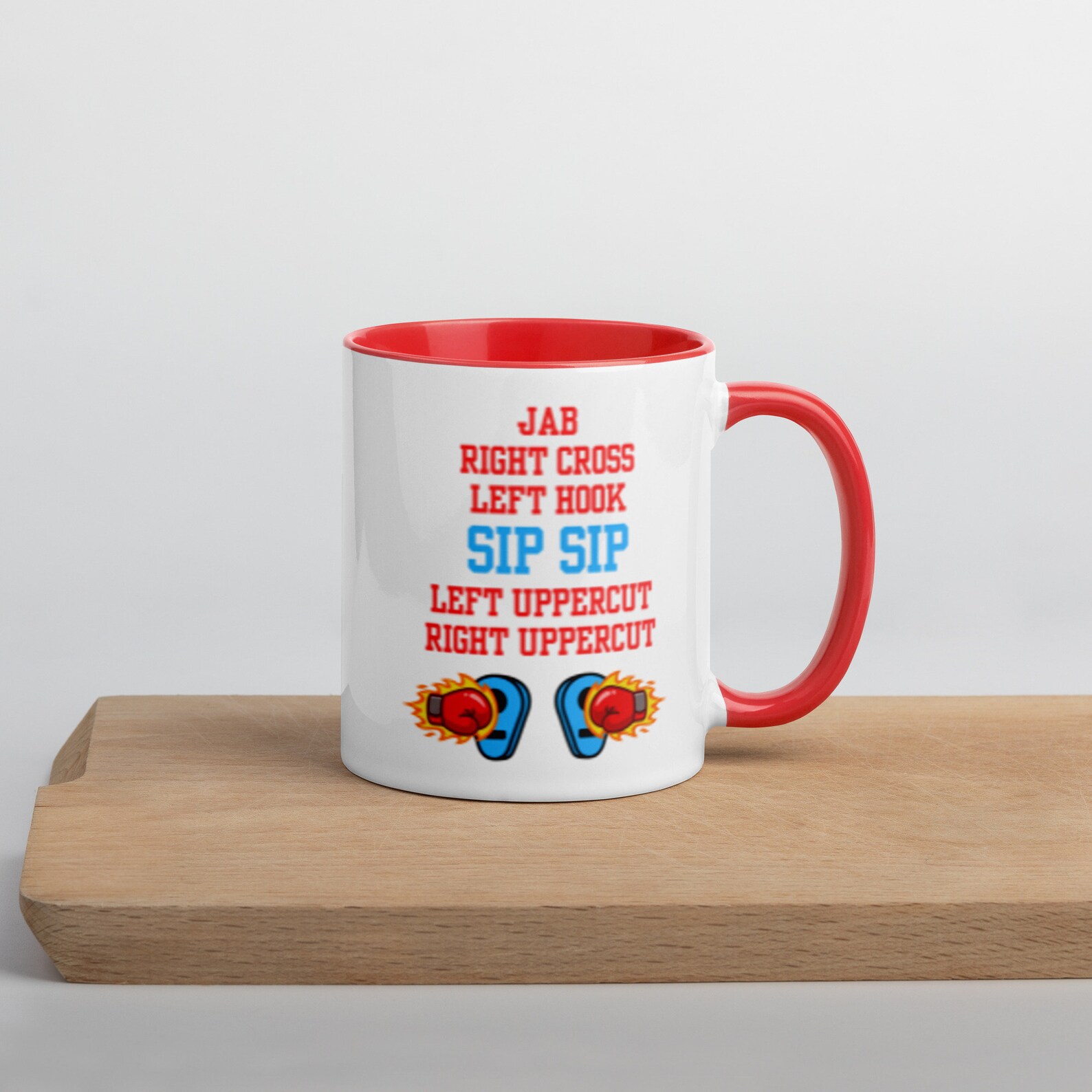 Boxer Themed Mug With Color on Inside, Boxer, Boxing - Etsy