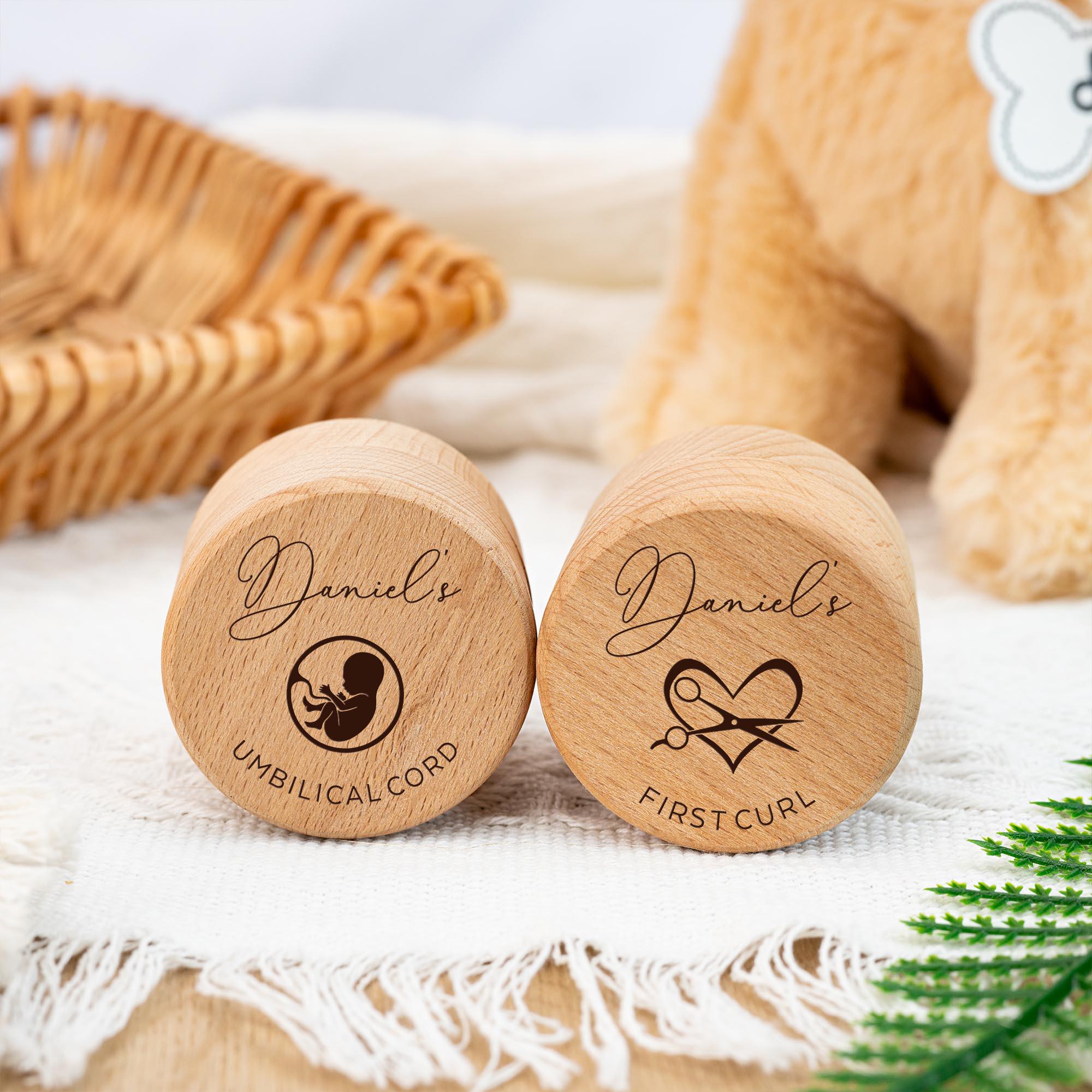 Baby Umbilical Cord Box, Baby Tooth Box, Baby First Haircut Box, Wooden ...