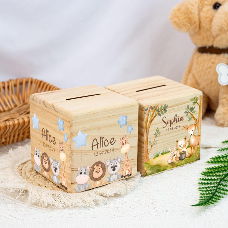 Personalized Child Money Box,custom Name Piggy Bank for Children,wood ...