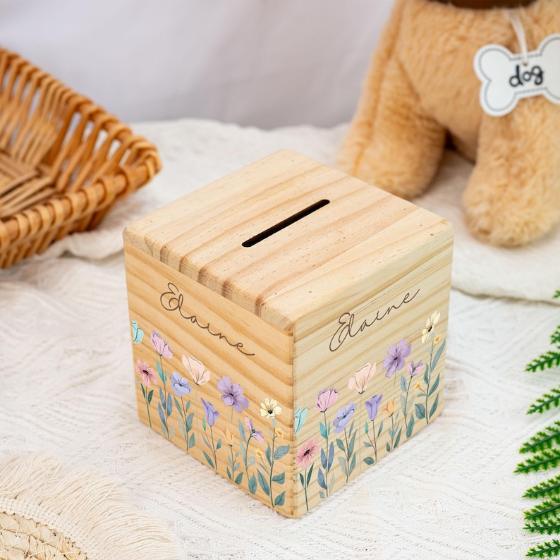 Personalized Child Money Box,custom Name Piggy Bank for Children,wood ...
