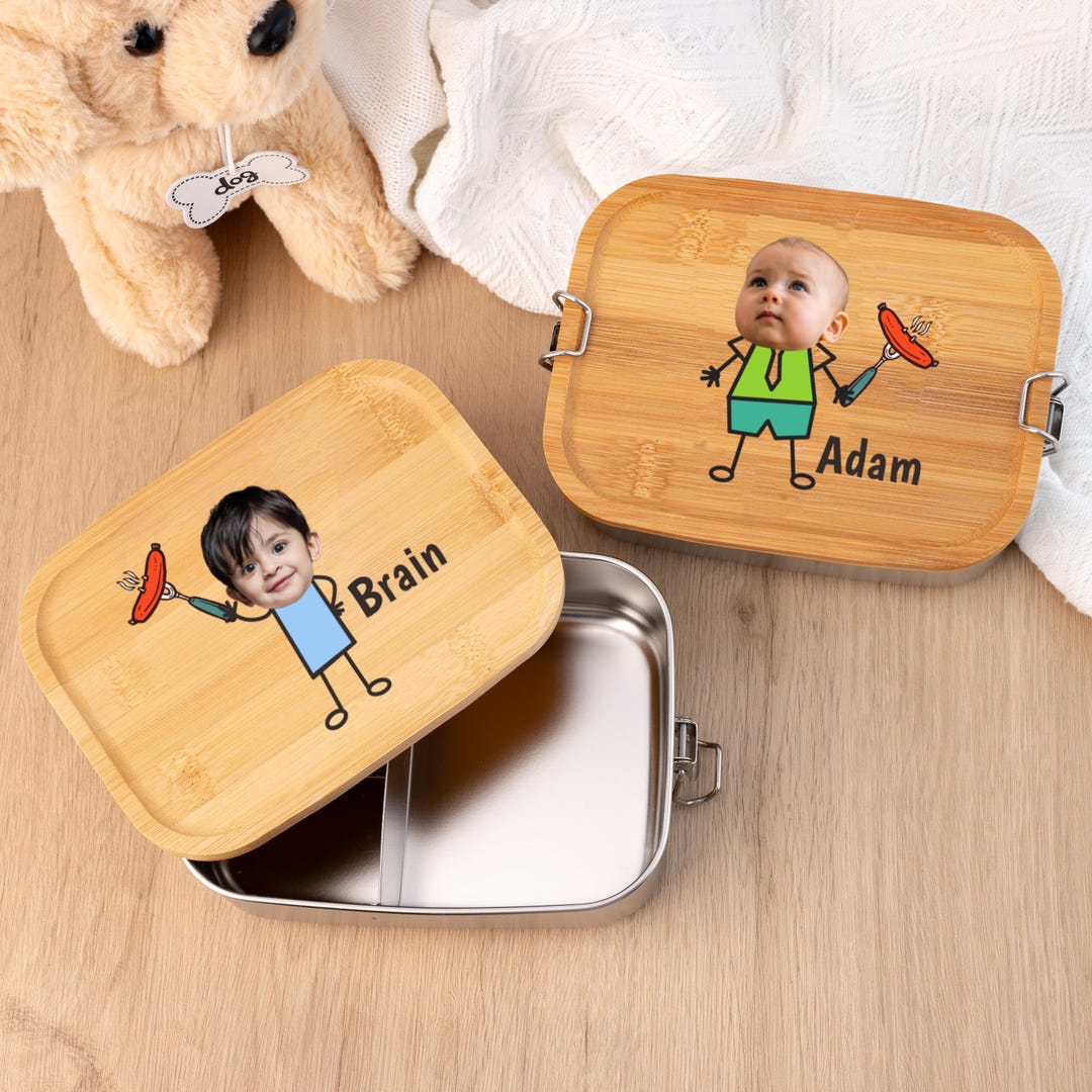 Personalized Lunch Box With Name, Custom Lunch Box Print Baby Face ...