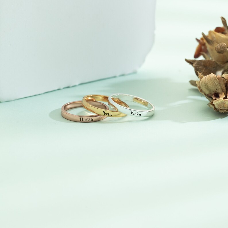 Custom Ring,personalized Ring,engraved Ring,best Friend Ring,stacking ...