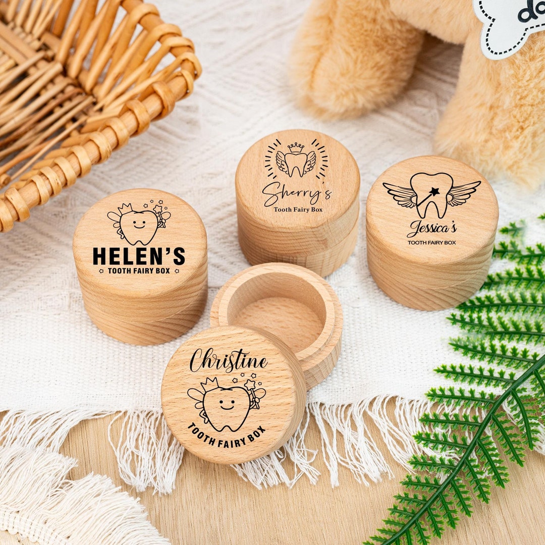 Personalized Baby's First Tooth Keepsake Box, Wooden Tooth Fairy Box ...