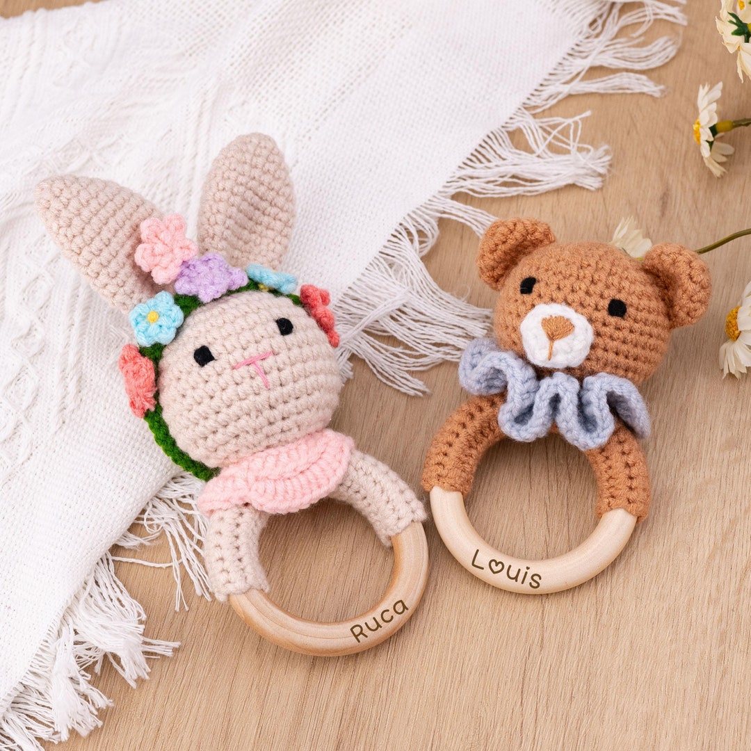 Personalized Baby Rattle,wooden Rattle Ring for Newborn Gift,gift for ...