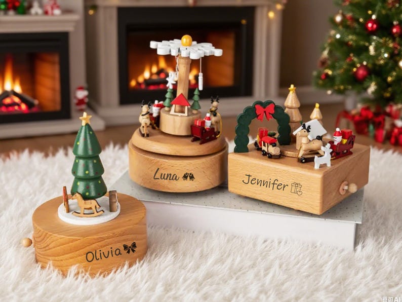 Christmas Music Box Gifts, Personalized Musical Carousel, Christmas ...
