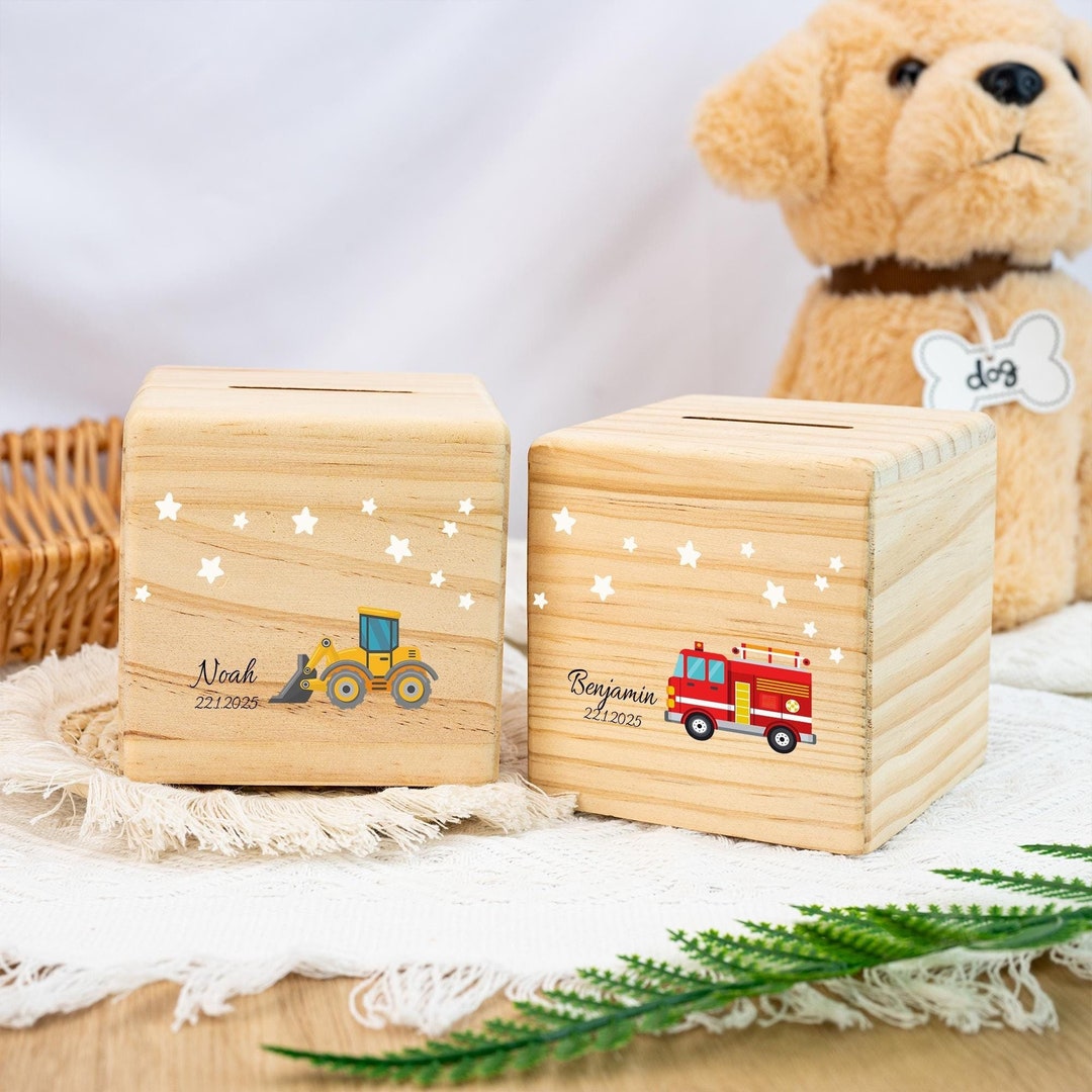 Personalized Children Money Box With Name,wooden Baby Money Box,kids ...