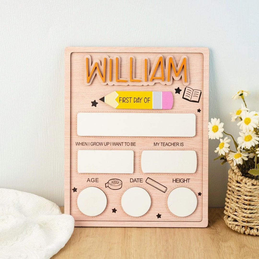 Personalized Back to School Sign,first Day of Kindergarten Sign,1st Day ...