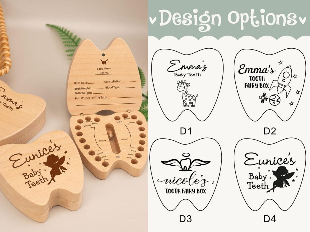ENGRAVED Tooth Fairy Box, Tooth Fairy Trays, Tooth Box Organizer, 1st ...