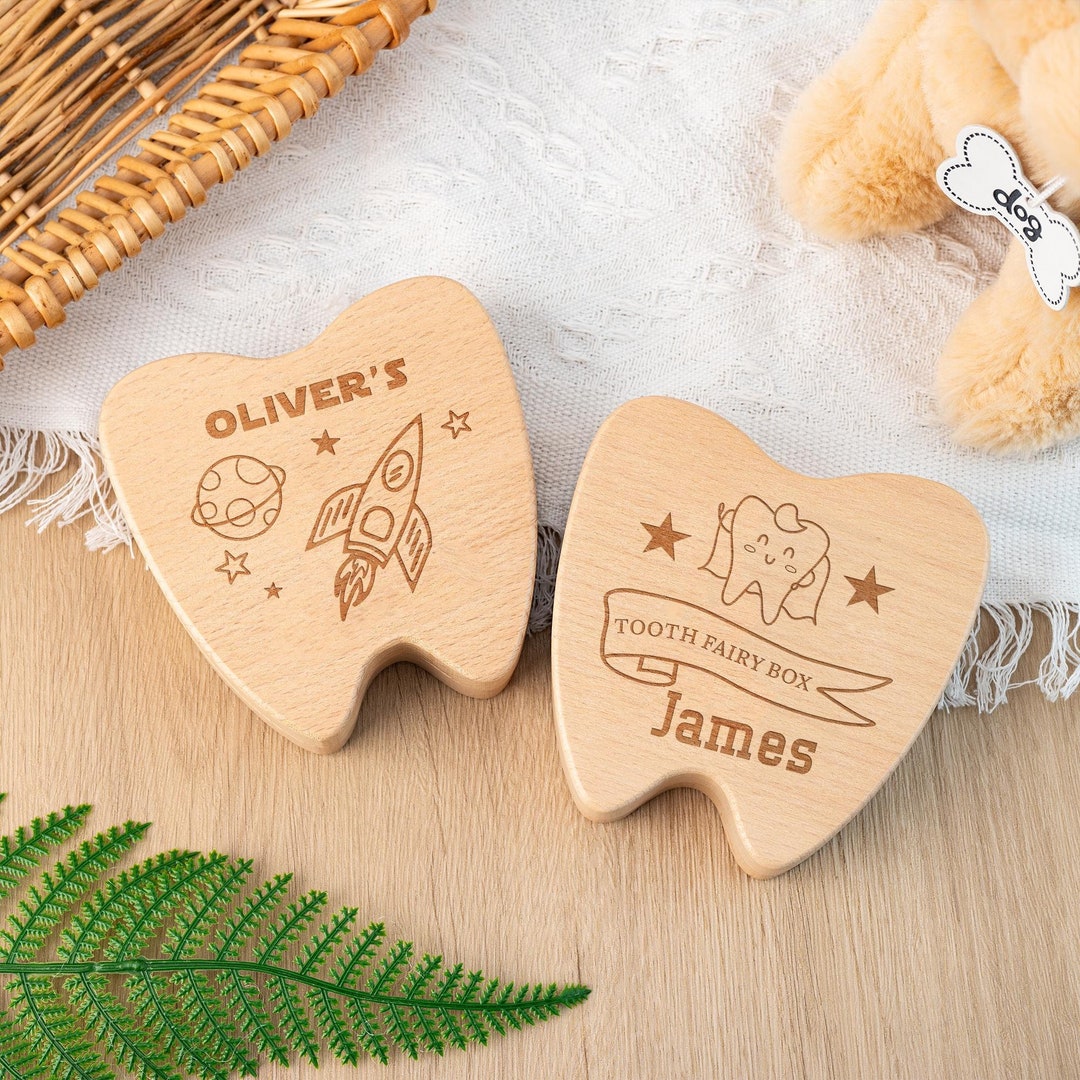 Personalized Wooden Baby Tooth Box, Tooth Storage Box, Milk Tooth Box ...