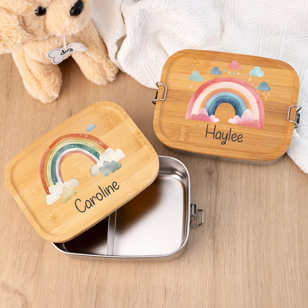 Personalized Rainbow Lunch Box for Children, Back to School Gift, Kids ...