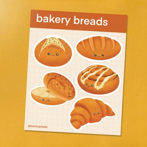 Cute Bakery Breads Sticker Pack Digital Printable PNG Stickers - Etsy