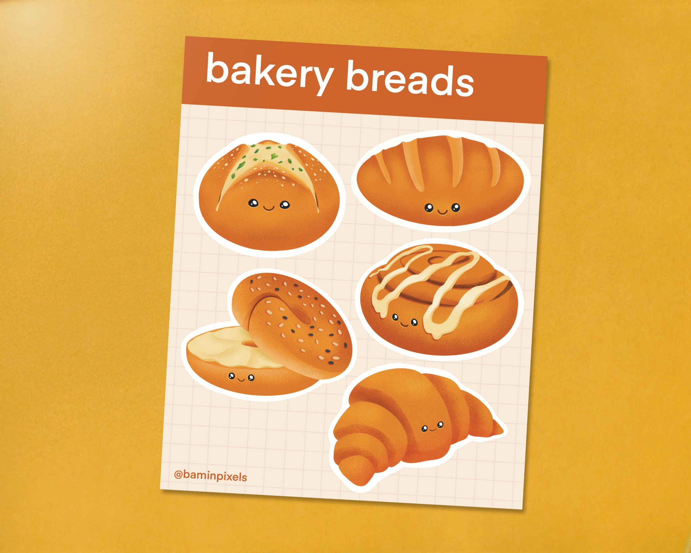 Cute Bakery Breads Sticker Pack Digital Printable PNG Stickers - Etsy