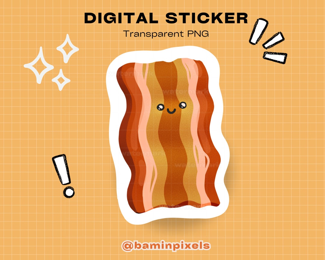 Cute Bacon Sticker Digital Art Printable for Commercial Use - Etsy
