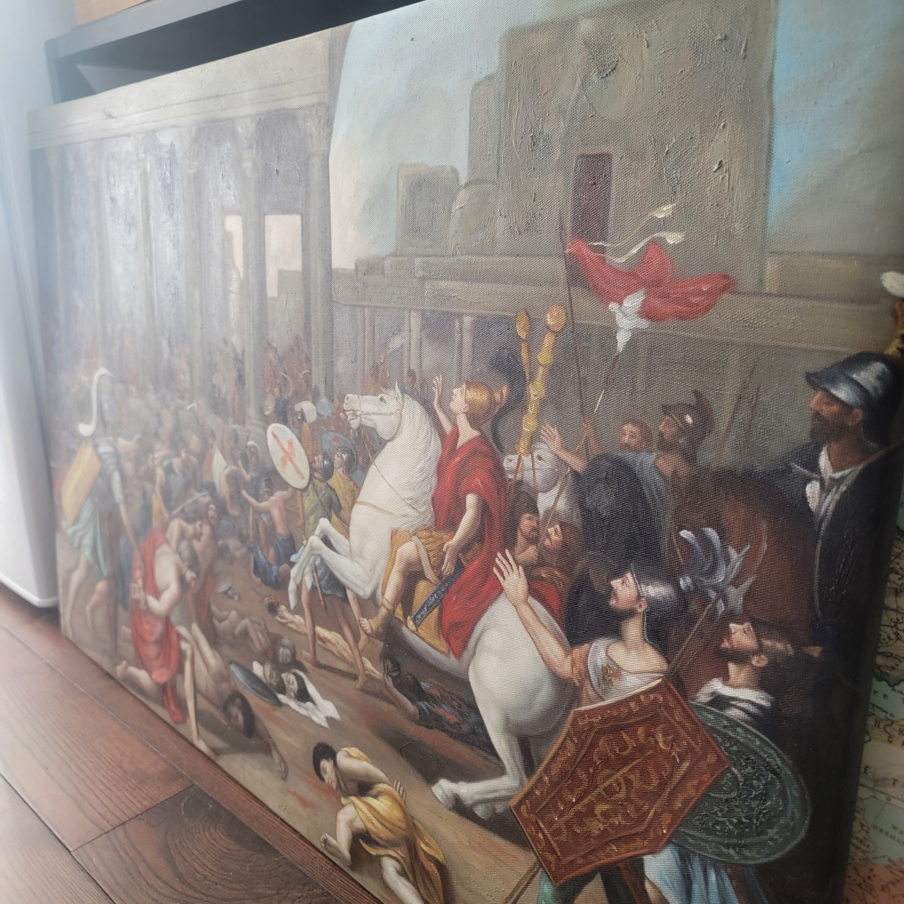 Oil on Canvas Battle Scene, Conquest of Jerusalem by Titus - Etsy